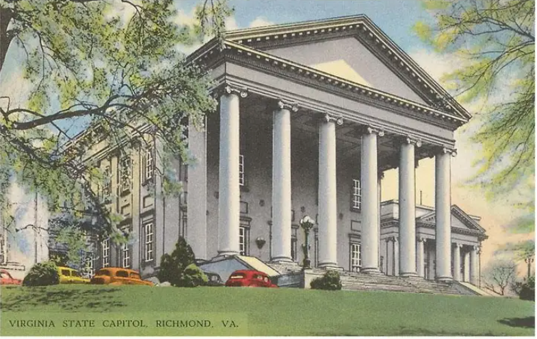 Virginia State Capitol Vintage Postcard Magnet | The Virginia Shop
